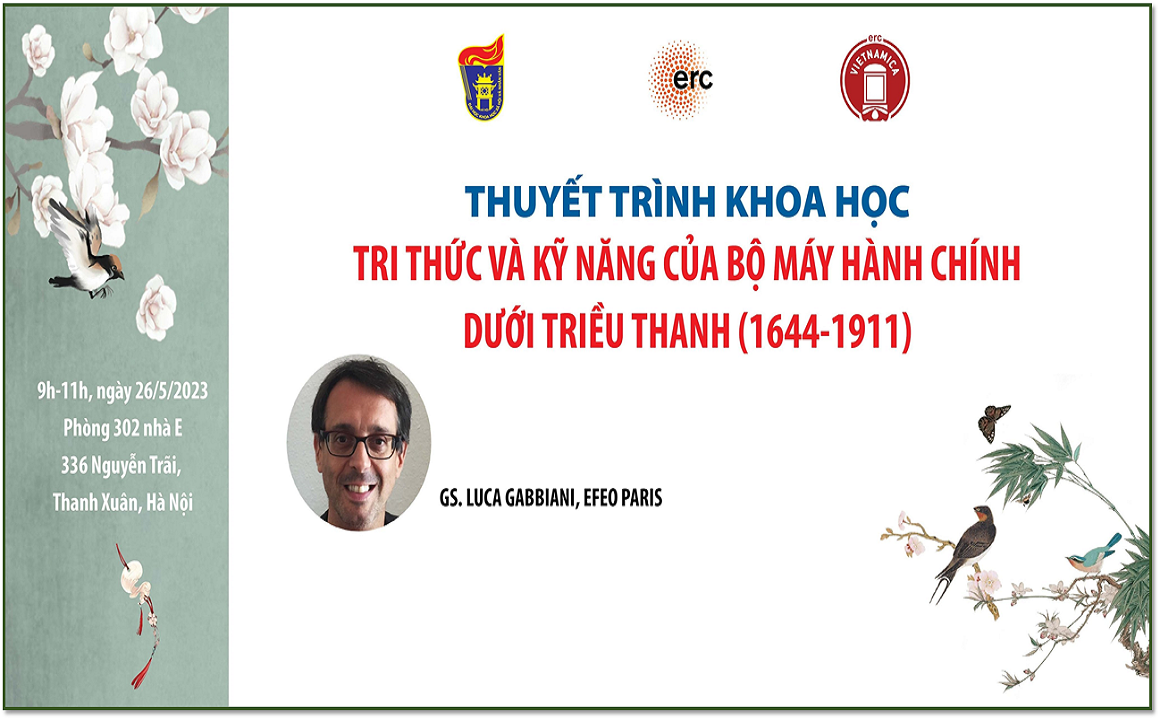 Thông báo về buổi thuyết trình khoa học của GS. Luca Gabbiani (EFEO ...