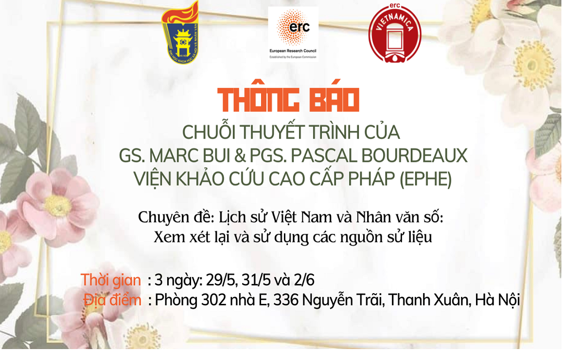Thông báo về chuỗi thuyết trình của GS. MARC BUI & PGS. PASCAL ...