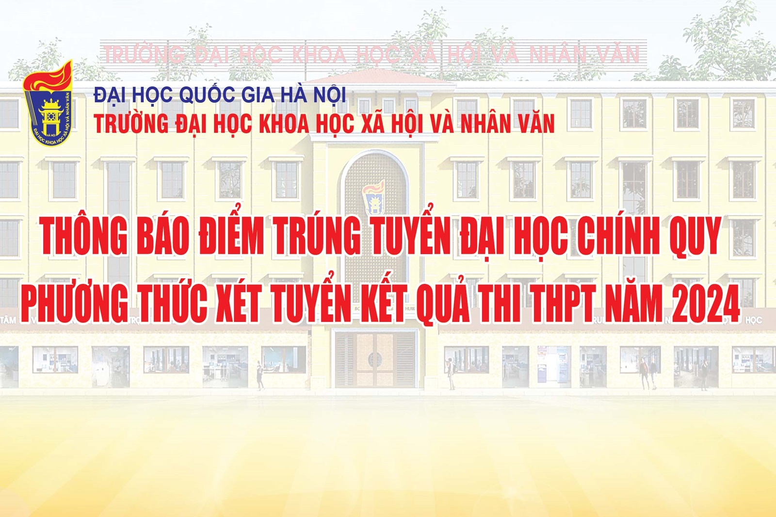 Thông báo điểm trúng tuyển đại học chính quy phương thức xét tuyển kết ...